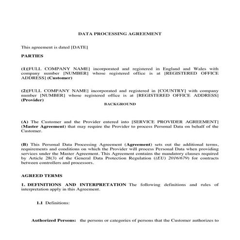 BARNES & THORNBURG LLP - Data Processing Agreement 4-6-18 | PDF