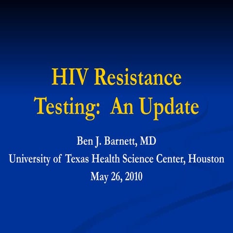 D4 HIV Resistance Testing An Update Barnett | PPT | Infectious Diseases ...