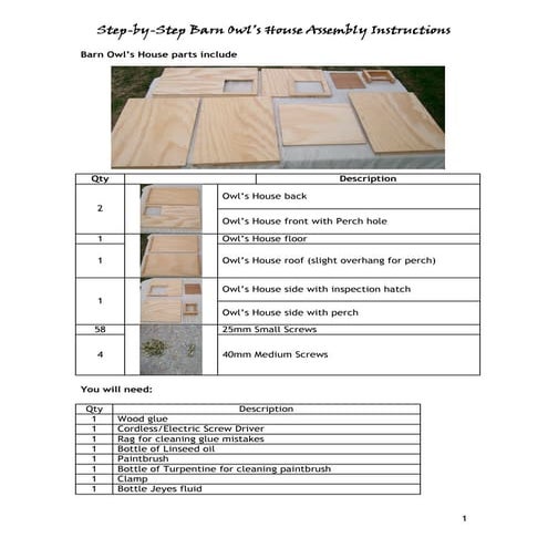 Spotted Eagle Owl's House step by-step assembly | PDF