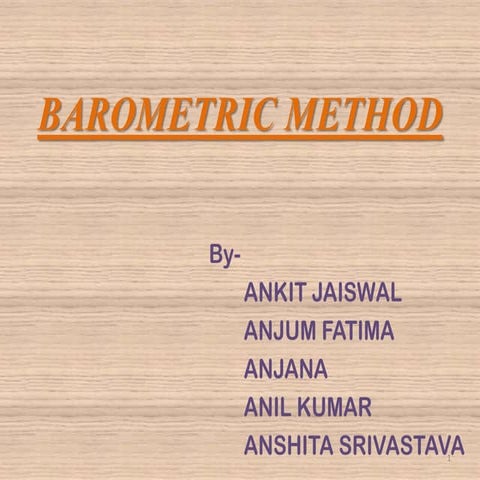 Barometric method1 | PPT