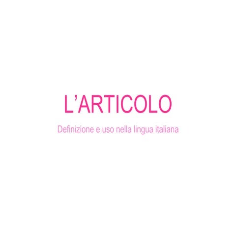 Gli articoli | PPTX