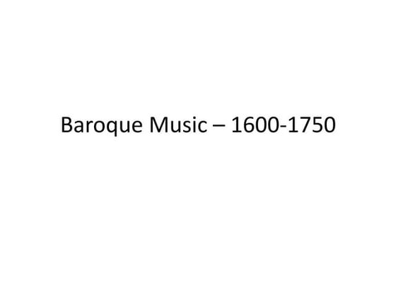 Baroque Music | PPT | Classical Music | Music