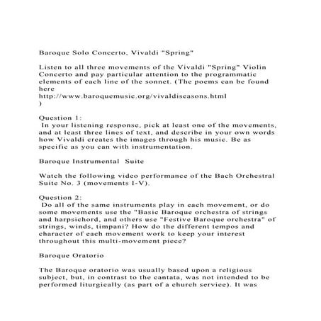 Baroque Solo Concerto, Vivaldi SpringListen to all three m.docx