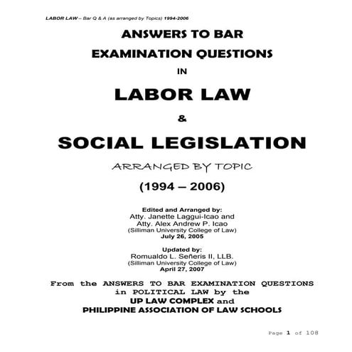 Bar questions and_answers_labor_law_1994-2006 | PDF