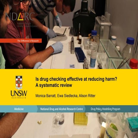 Is drug checking effective at reducing harm? A systematic review | PPT