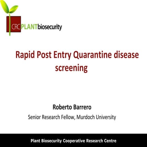 Rapid Post Entry Quarantine disease screening | PDF