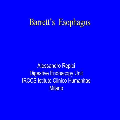 L'esofago di Barrett - Gastrolearning® | PPT