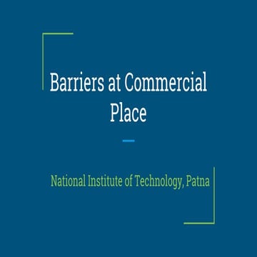Barriers at commercial place | PPTX