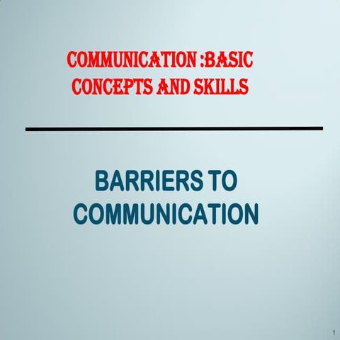 Barriers to communication | PPTX