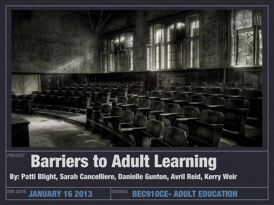 Adult Learning Barriers | PPT