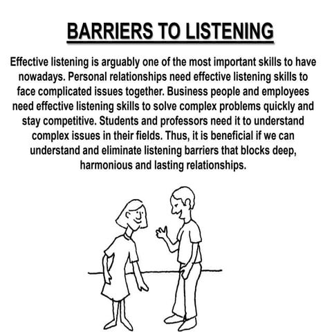 Barriers to listening | PPTX