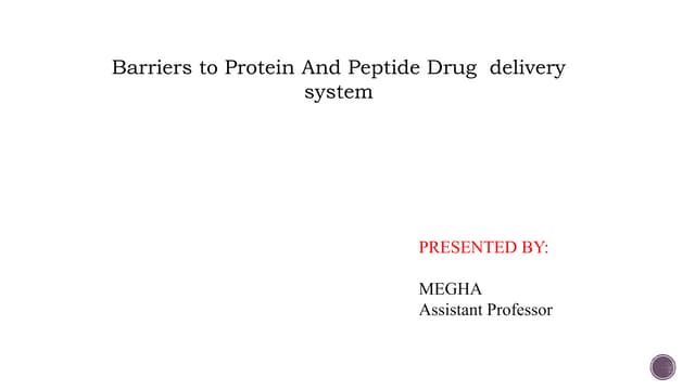 Proteins and peptide drug delivery system | PDF