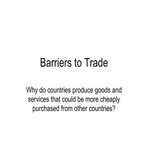 Barriers To Trade | PPT