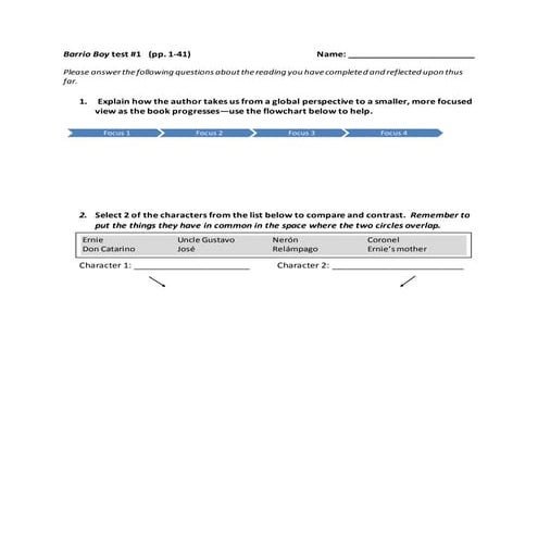 Barrio boy test 1 | DOCX