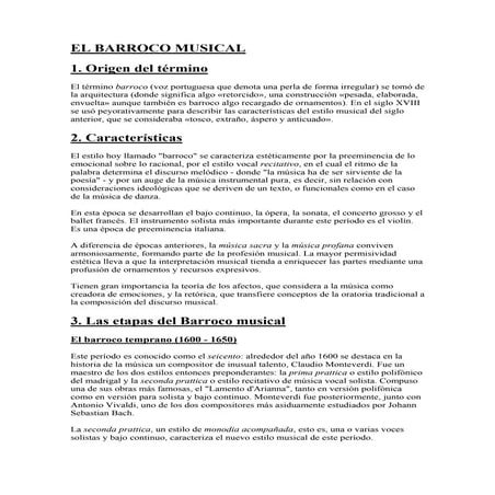 Barroco Musical | PDF