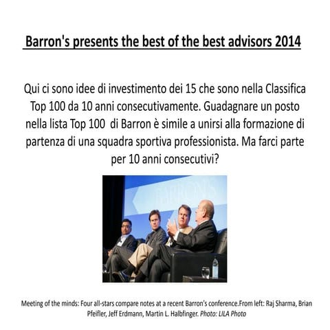Barron's presents the best of the best advisors 2014 | PDF