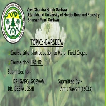 HWE 103 RURAL HORTICULTURAL WORK EXPERIENCE PROGRAMME COLLEGE OF ...