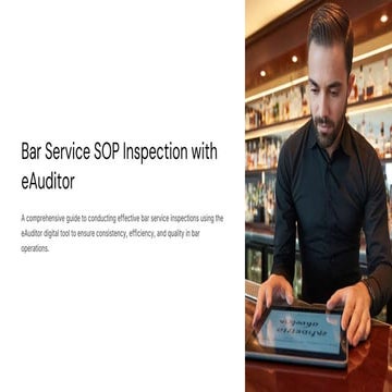 Bar Service SOP Inspection with eAuditor Audits & Inspections | PDF