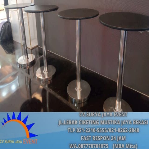 Penyewaan Meja Barstool Hitam Stok Melimpah | PPT