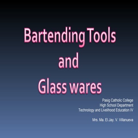 Bartending Tools And Bartending Tips | PPT