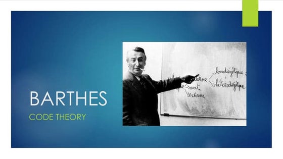 Barthes’ five narrative codes | PPTX