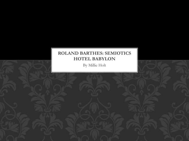 Barthes 5 Codes Theory | PPTX