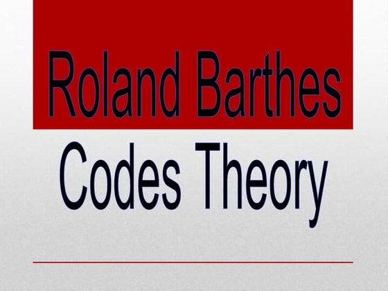 Roland barthes - theory | DOCX