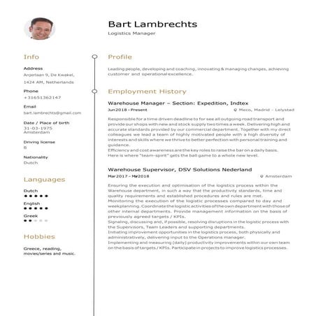 Resume: Bart lambrechts | PDF