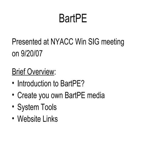 Bart Pe | PPT