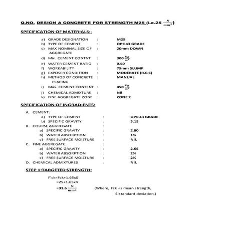 mix design m25 | PDF