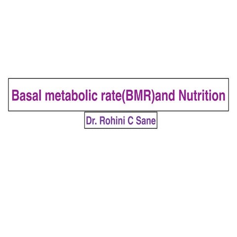 Basal metabolic rate(bmr)and nutrition | PDF