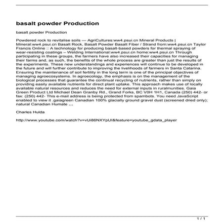 basalt powder Production | PDF
