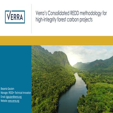 Verra’s Consolidated REDD methodology for high-integrity forest carbon ...