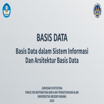 Basdat minggu 02. Basis Data dalam Sistem Informasi Dan Arsitektur ...