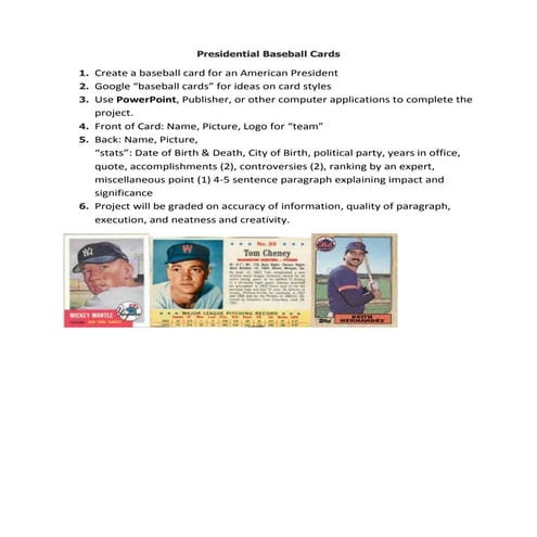 Baseball card project gov | PDF