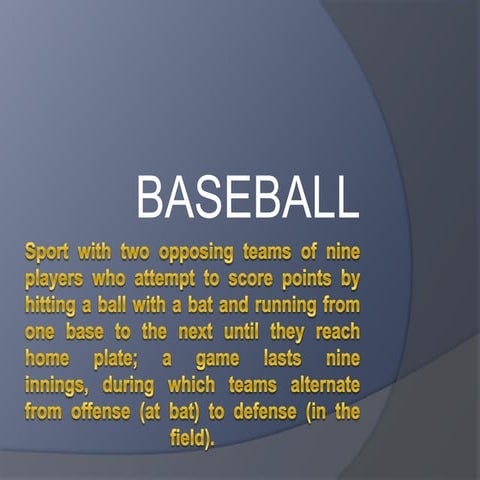 Baseball Visual Information 2º ESO Secciones | PPTX | Baseball | Sports