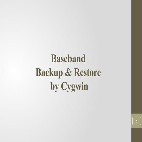 Baseband Backup and Restore Ericsson $$$ | PPTX