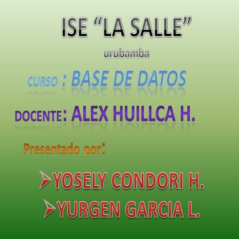 Base de datos | PPTX | Databases | Computer Software and Applications