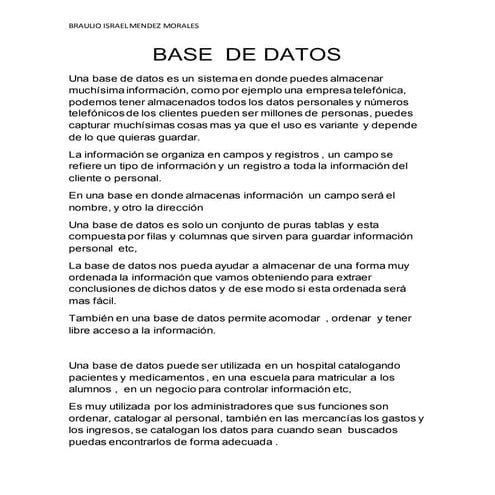 Base de datos | DOCX
