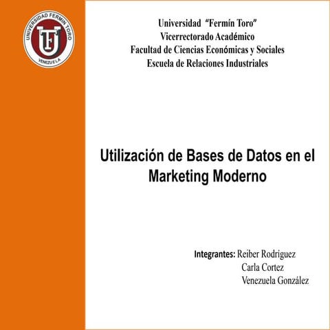 Bases de datos y utilizacion del marketing | PPTX