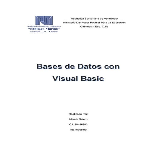 Base de datos con Visual Basic | PDF