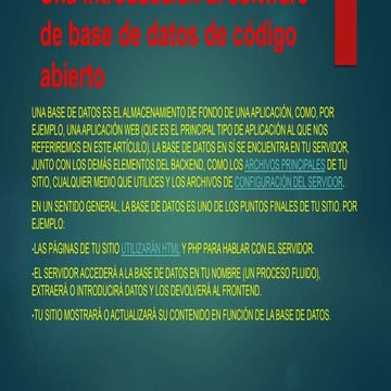 base de datos con codigos abiertos.pptx | Computing | Technology & Computing