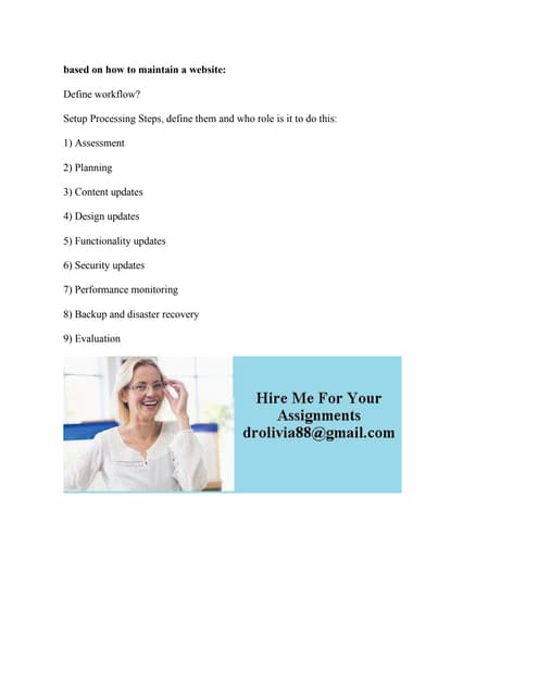 Based On How To Maintain A Website Define Workflow Setup Processipdf
