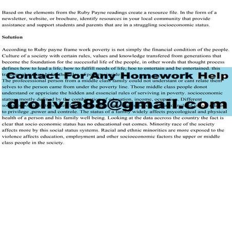 Based on the elements from the Ruby Payne readings create a resource.pdf