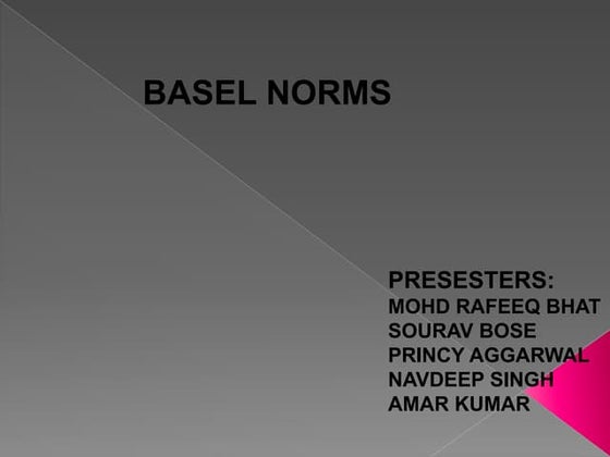 Basel norms i, ii & iii | PPTX | Business Banking & Finance | Business