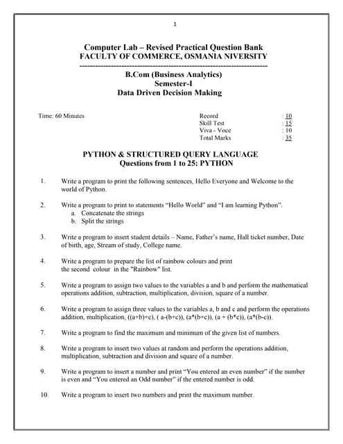 Access practicals 2015 | PDF