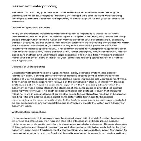 Basement Waterproofing (Foundation Engineering) | PDF