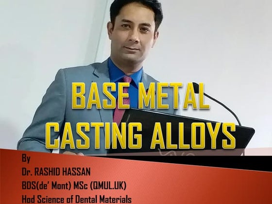 Metal and Alloys Applied Dental Materials | PPT