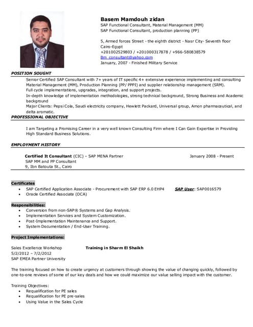 Sudhir_SAP PP QM & MM resume | DOC | Business | Business and Finance