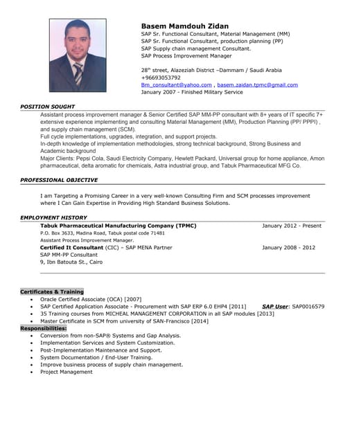 Sudhir_SAP PP QM & MM resume | DOC
